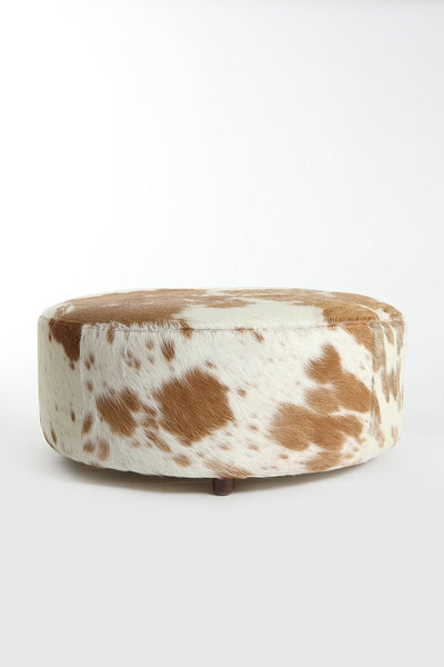 Round Cowhide Ottoman | Homelosophy